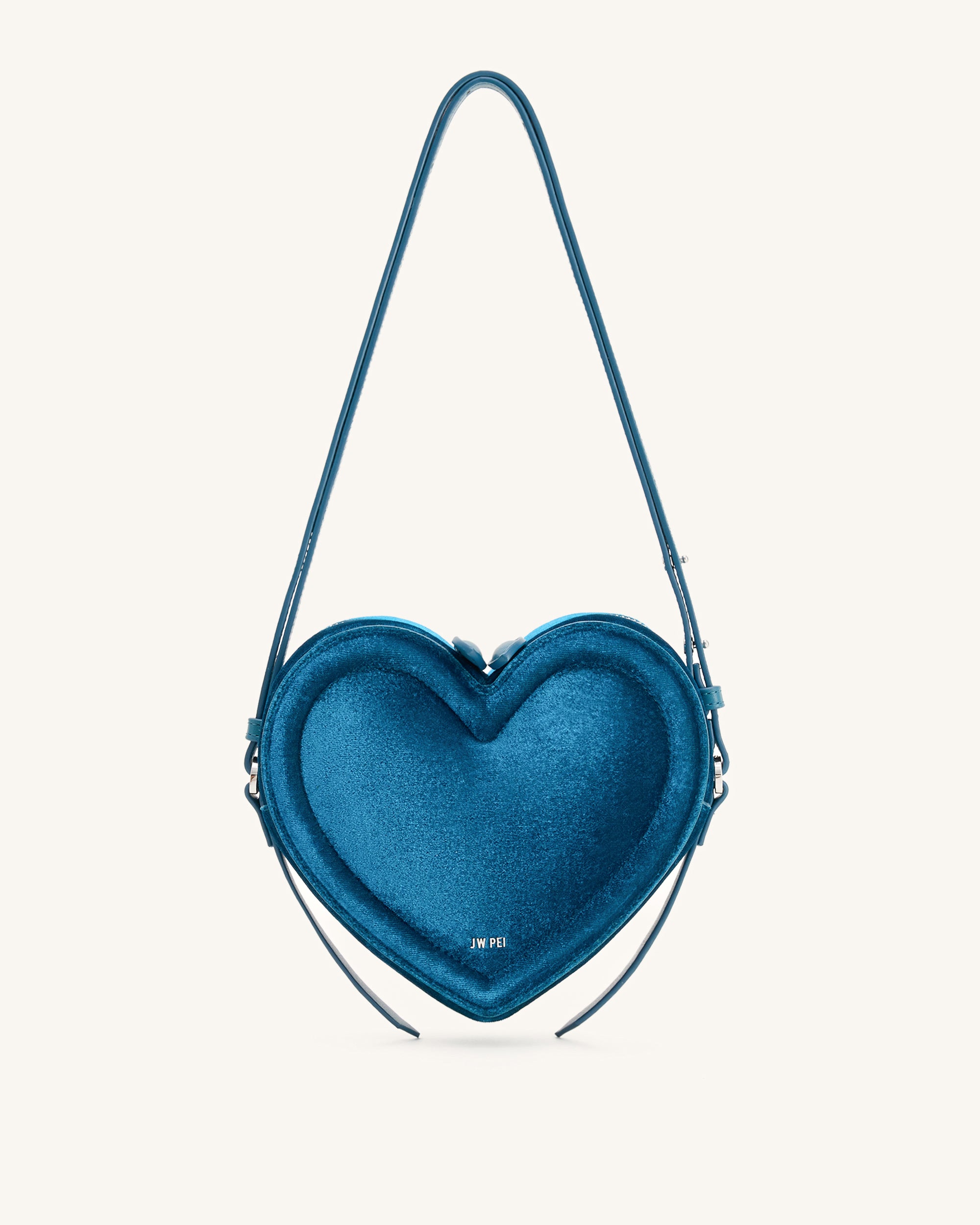 Arlene Herzförmige Tasche aus Samt – Blau – JW PEI Germany Official